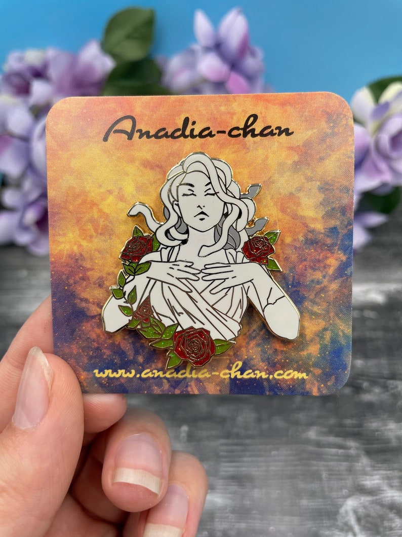 Original Medusa Hard Enamel Pins Glitter Greek Mythology - Etsy