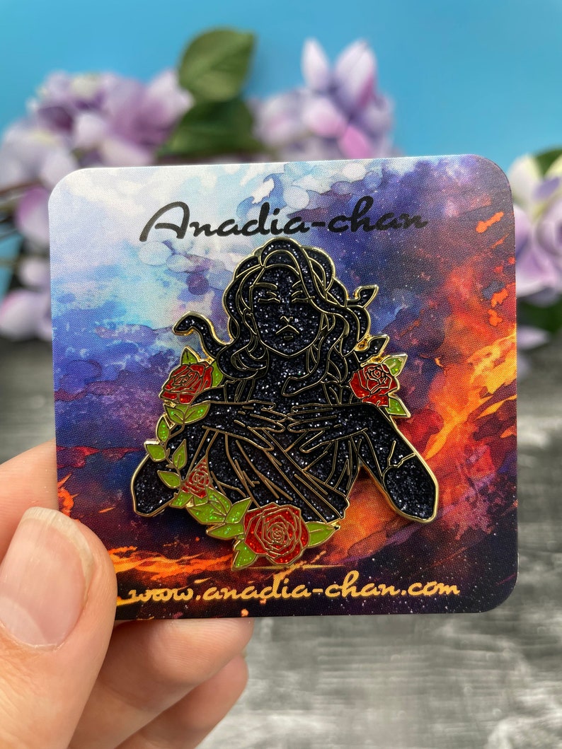 Original Medusa Hard Enamel Pins Glitter Greek Mythology | Etsy