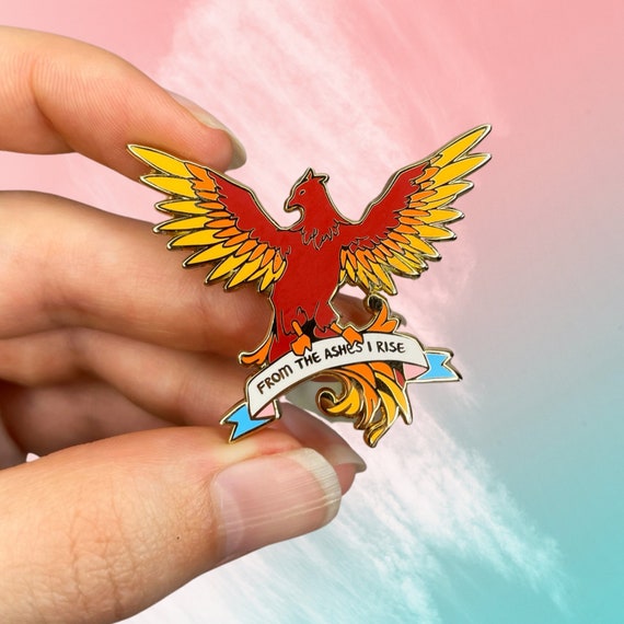 Subtle Trans Flag Pride Phoenix Hard Enamel Pins Trans Pride - Etsy