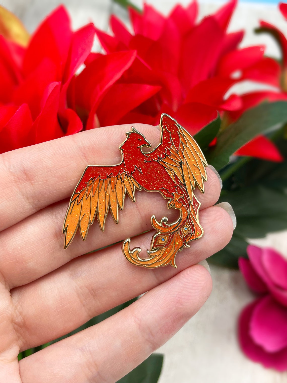 Original Phoenix Fire and Ice Hardenamel Pins Gold Plated With - Etsy