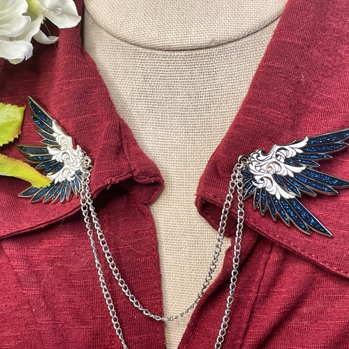 Three Wing Seraph Angel/goddess Wing Collar Pins - Etsy