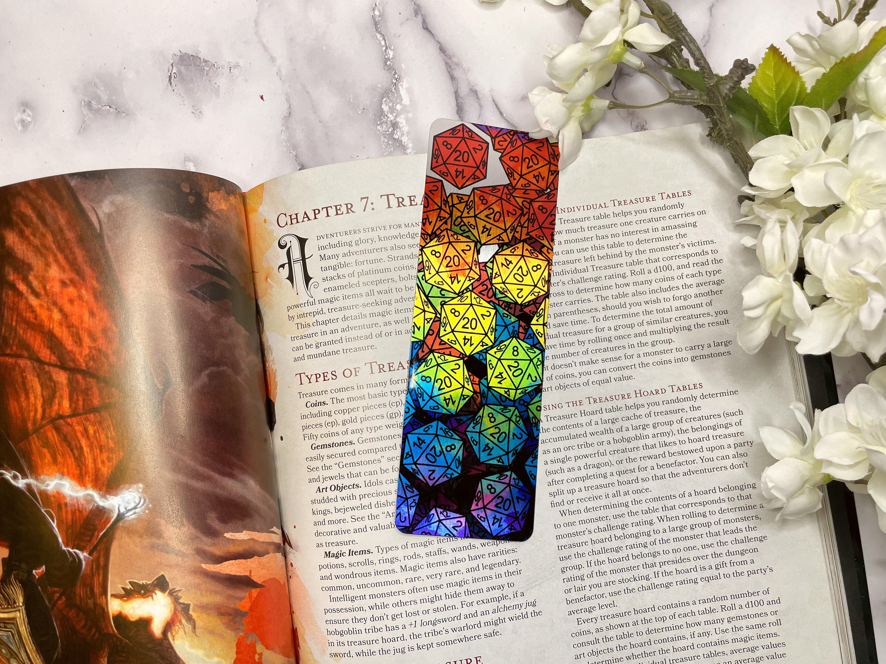 Rainbow Dice Fantasy Metal Bookmarks Tabletop Gaming RPG | Etsy