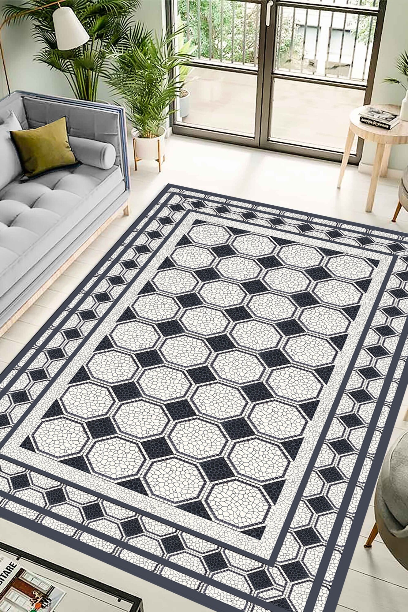 Retro Mosaic Vinyl Mat,vinyl Mat, Vinyl Rug, Vinyl Floor, Geometric ...