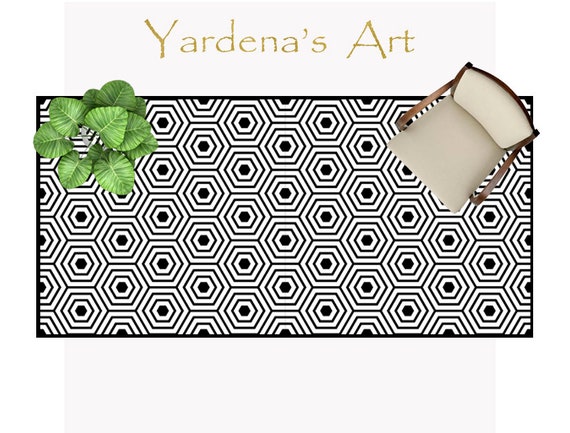 Black and White Vinyl Mat. Runner Vinyl Floor. PVC Carpet for - Etsy