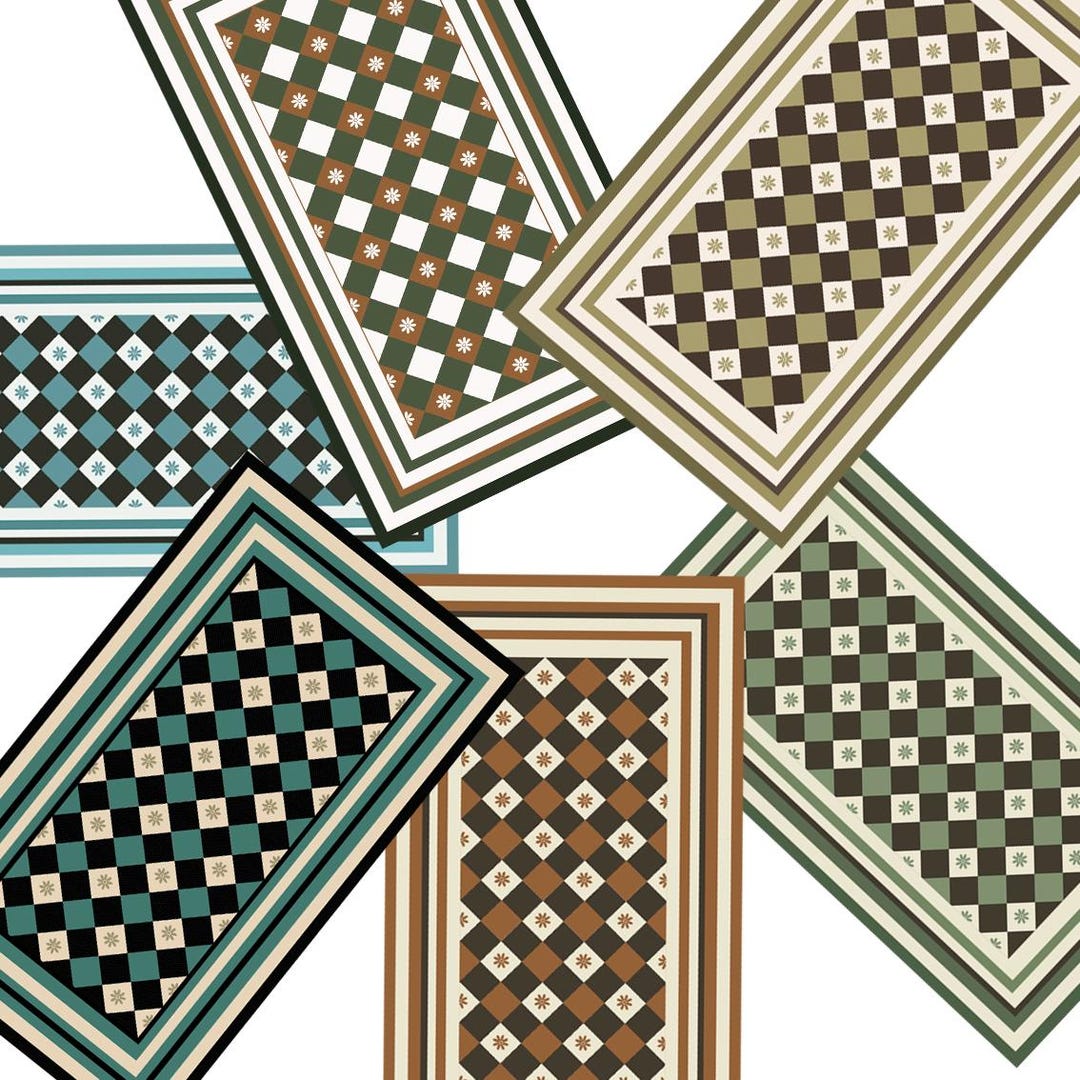 Geometric Vinyl Floor Mat: Printed-to-order PVC Rug - Etsy