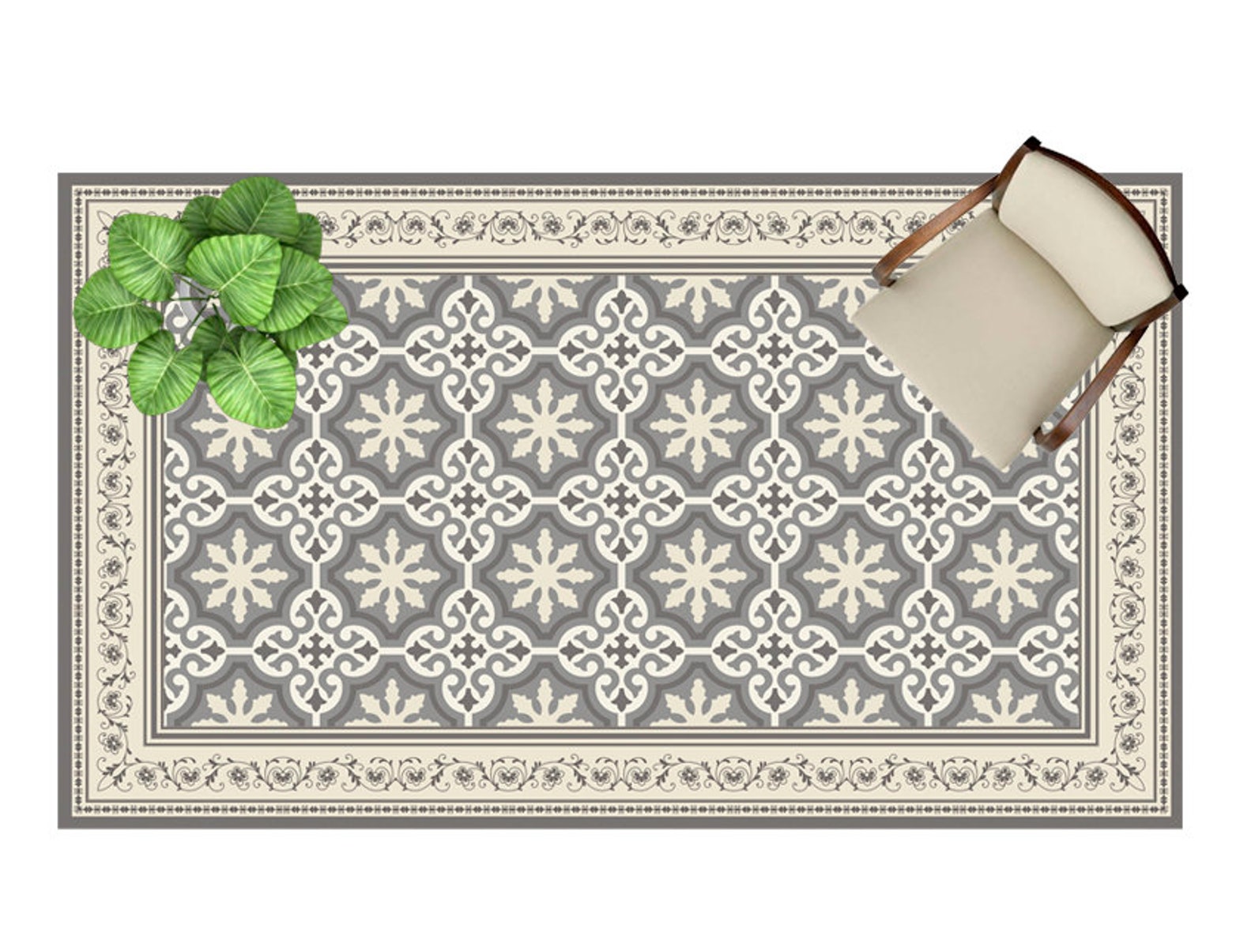 Vinyl Tiles Floor Mat, Linoleum Rug , Runner Rug, Kitchn Mat,area Rug ...