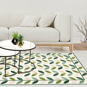 Vinyl Mat .scandinavian Leaf Pattern . Vinyl Floor Mat . - Etsy