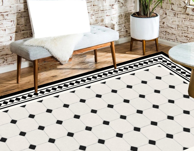 Vinyl Mat. Vinyl Rug. Vinyl Floor. Geometric Pattern Mat. Art Mat ...