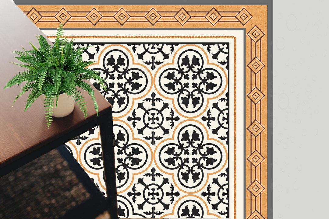 Moroccan Tiles Vinyl Mat. Runner Vinyl Floor. Linoleum Carpet for Home ...