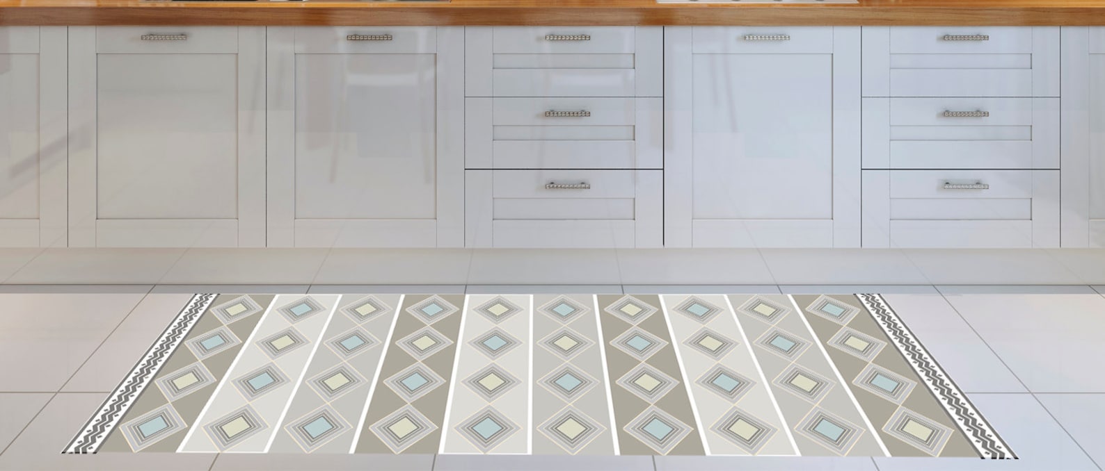 Vinyl Mat. Vinyl Rug .runner Vinyl Floor. Geomtric Pattern. PVC Rug ...