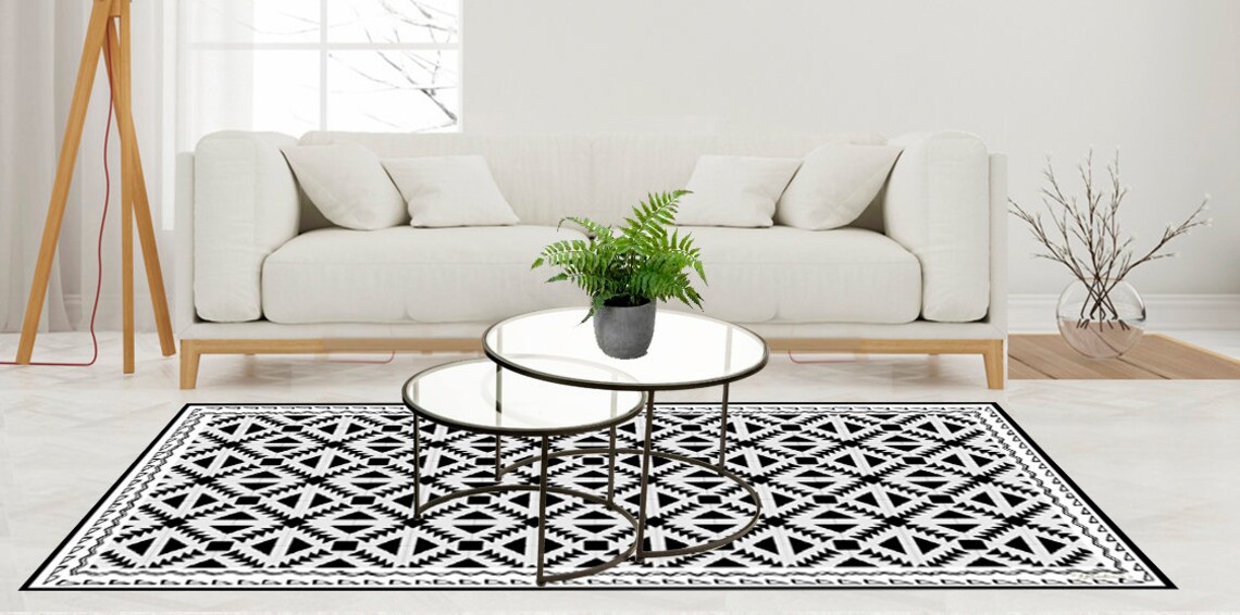 PVC Vinyl Mat. Vinyl Mat .runner Vinyl Floor . PVC Rug. Geometric ...