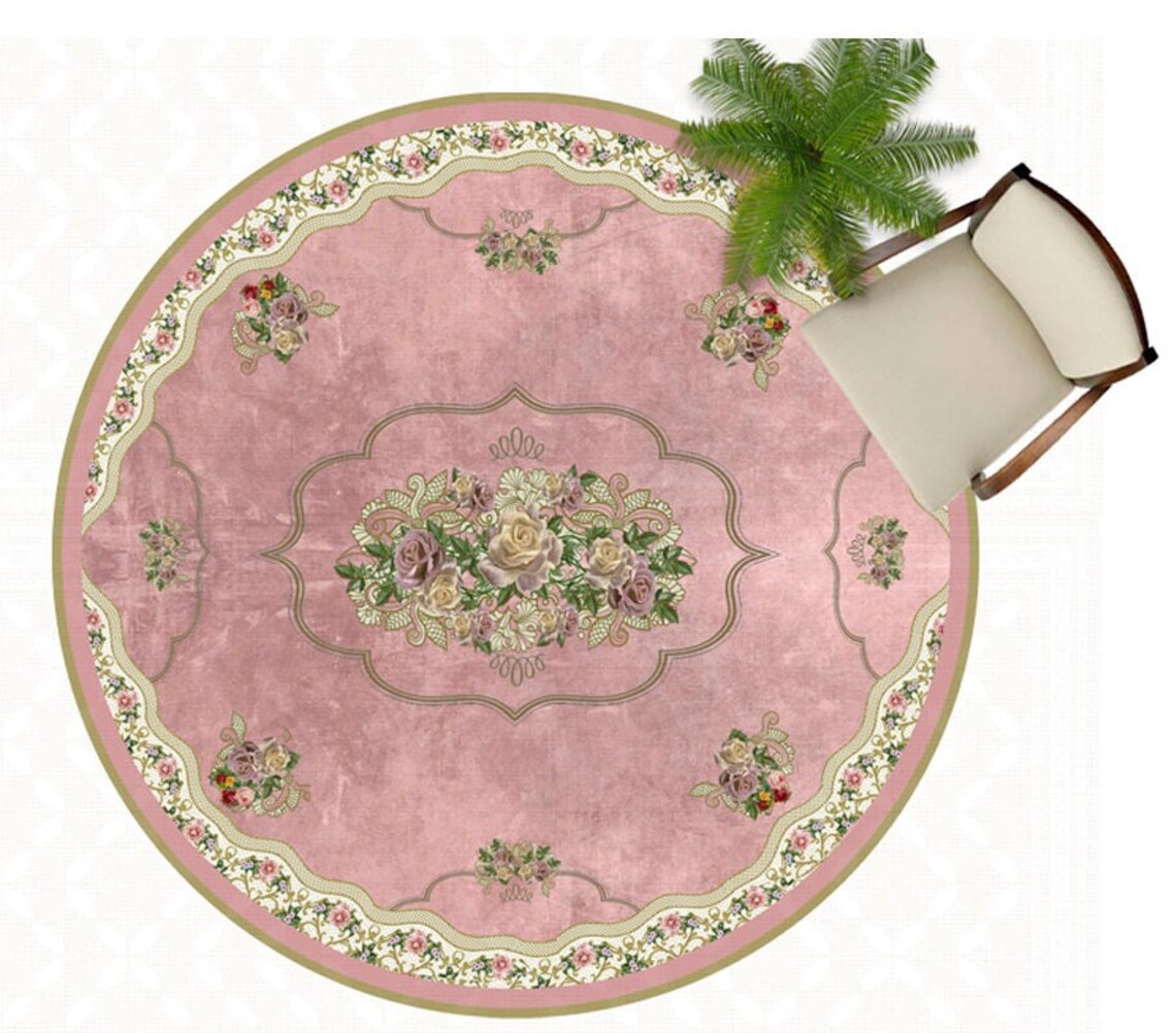 Vintage Mat,vinyl Mat, Pvc Mat , Antique Pink Mat Vintage Roses ...