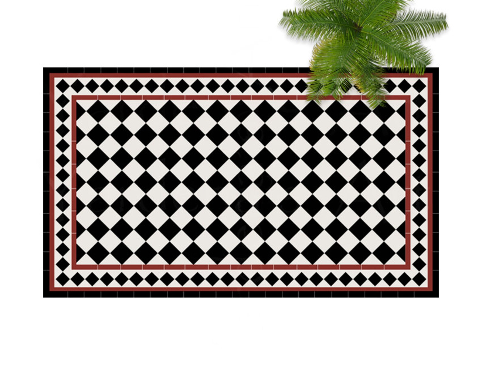 Retro Vinyl Mat,vinyl Mat, Vinyl Rug, Vinyl Floor, Geometric Pattern ...