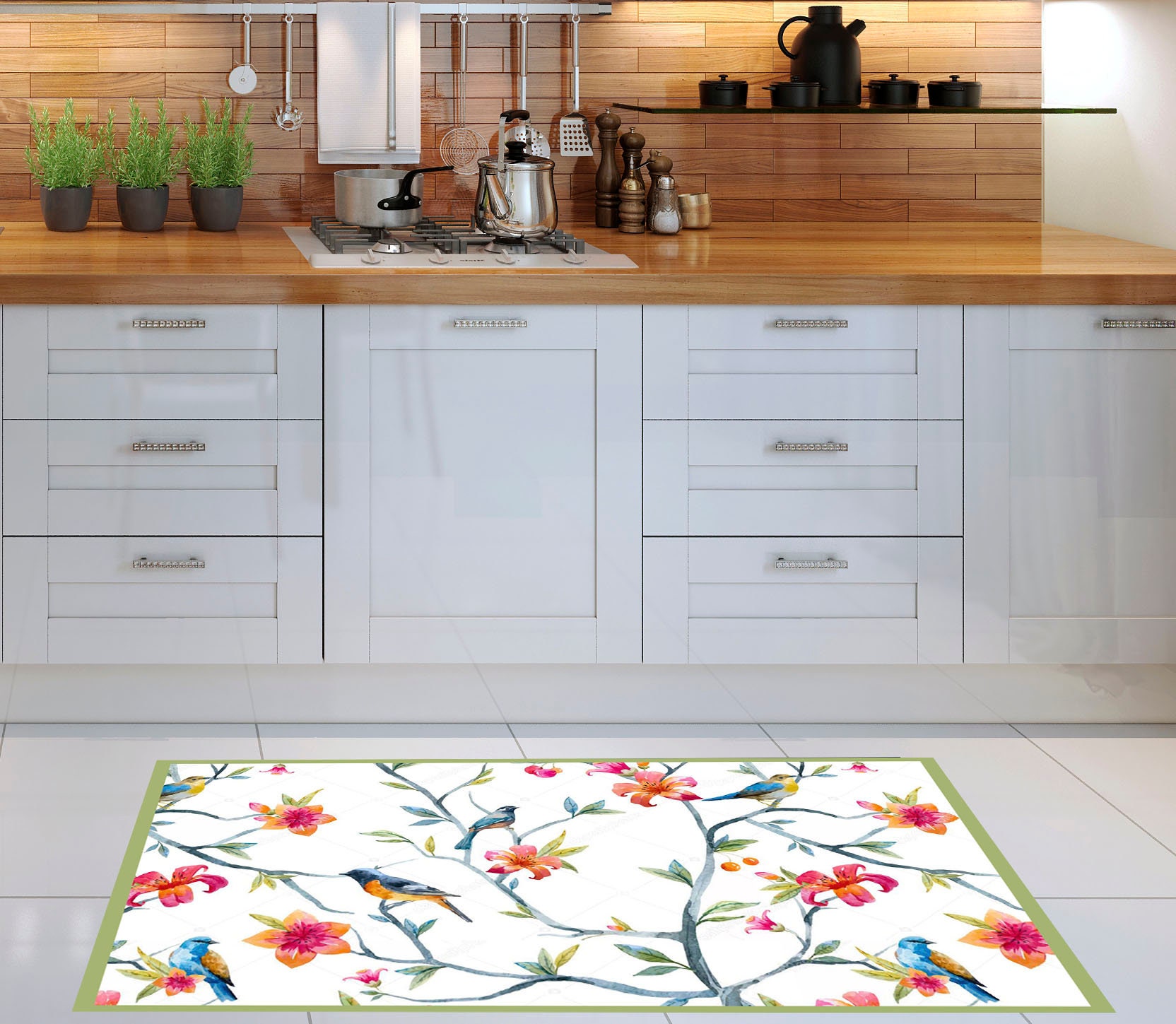 Vinyl Mat.mat Flock of Birds. PVC Carpet for Home Design.birds Mat ...