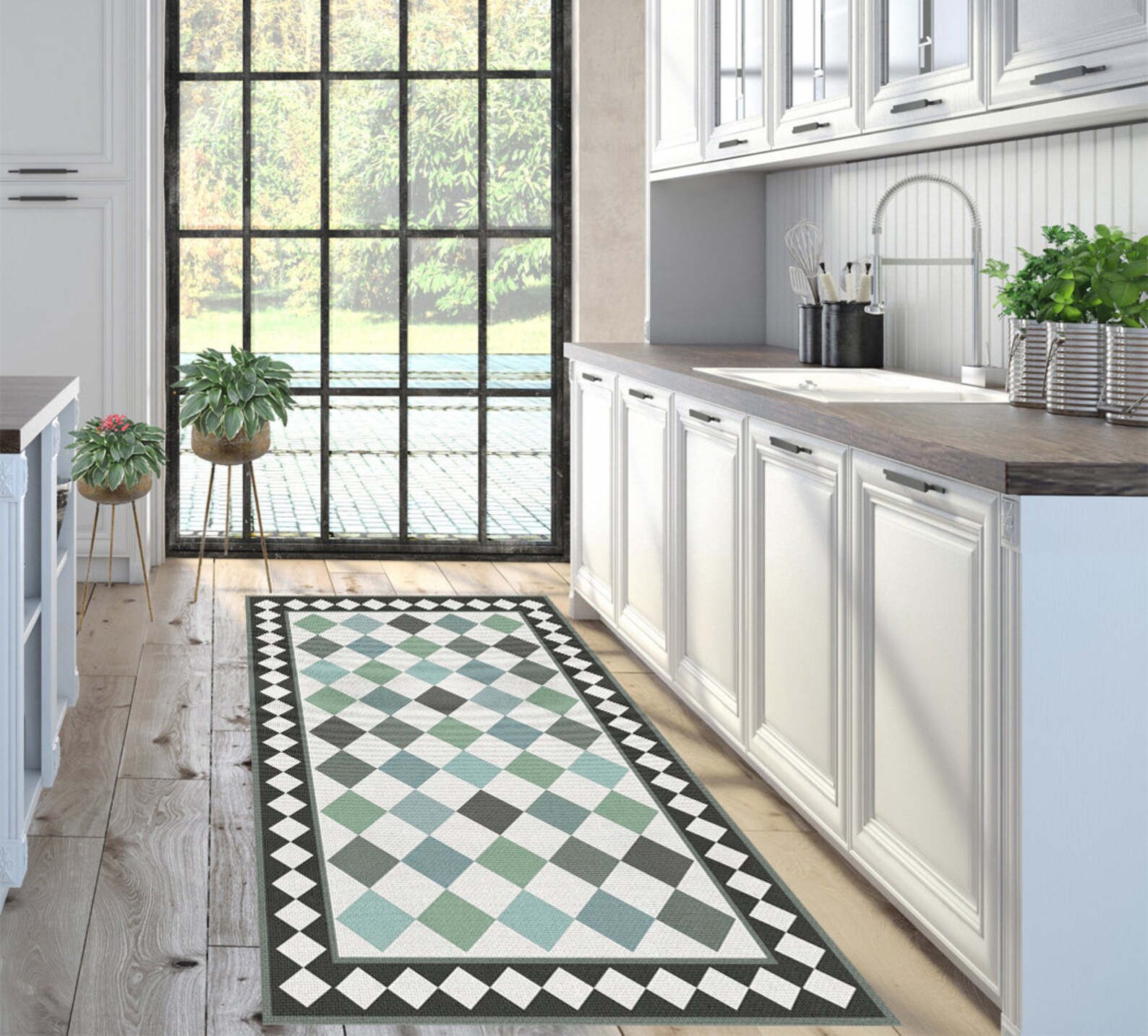 PVC Vinyl Mat. Vinyl Mat .runner Vinyl Floor . PVC Rug. Geometric ...