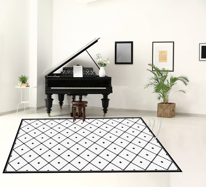 Vinyl Mat. Vinyl Mat .runner Vinyl Floor . PVC Rug. Geometric Pattern ...