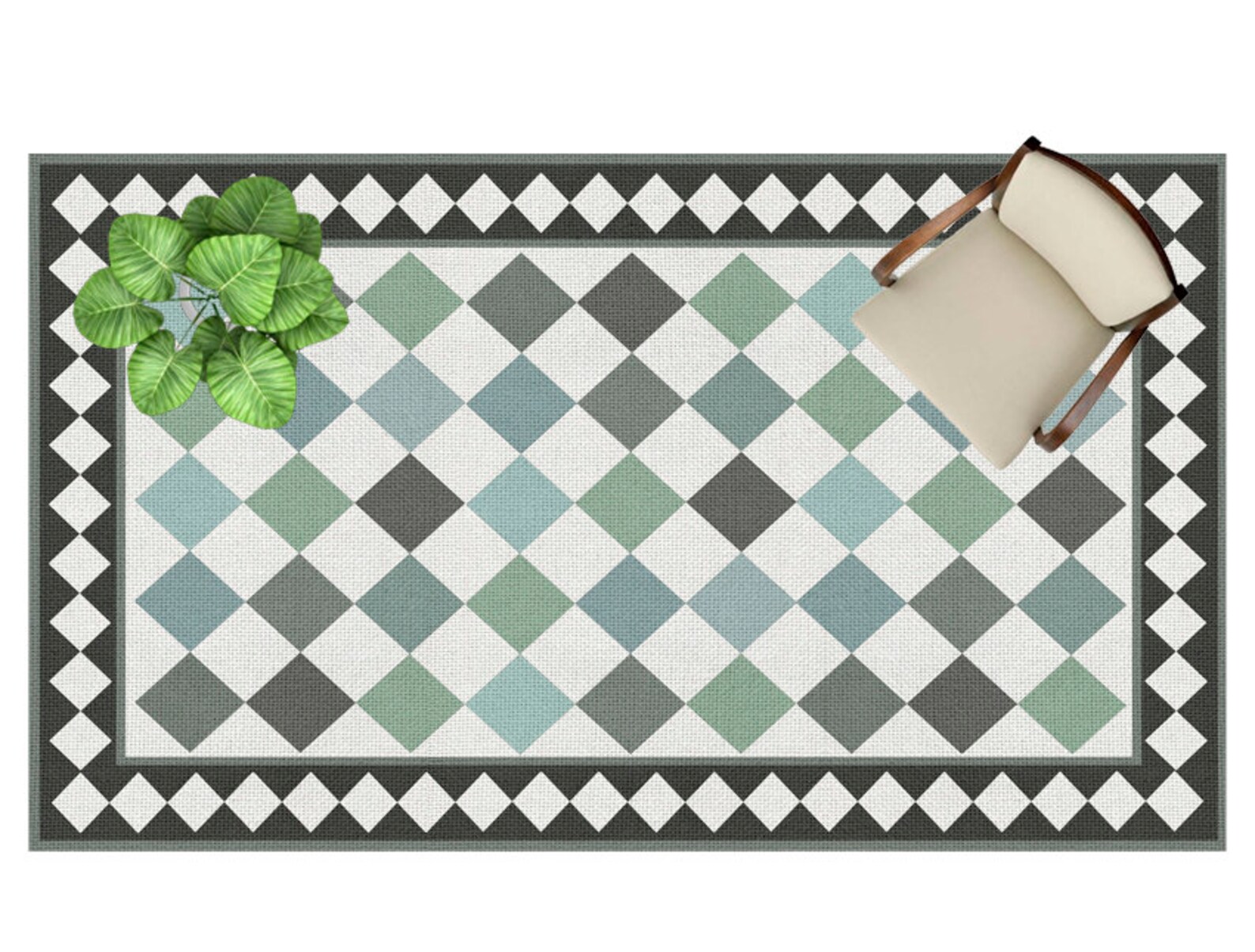 PVC Vinyl Mat. Vinyl Mat .runner Vinyl Floor . PVC Rug. Geometric ...