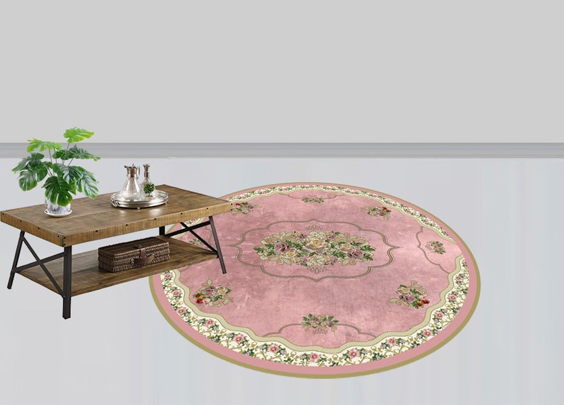 Vintage Mat,vinyl Mat, Pvc Mat , Antique Pink Mat Vintage Roses ...