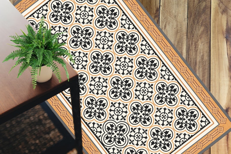 Moroccan Tiles Vinyl Mat. Runner Vinyl Floor. Linoleum Carpet for Home ...