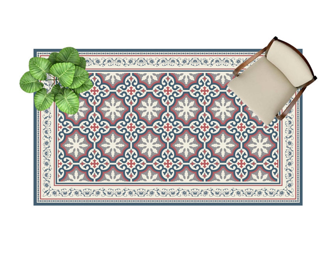 Vinyl Tiles Mat, Floor Mat, Linoleum Rug , Runner Rug, Kitchn Mat,area ...