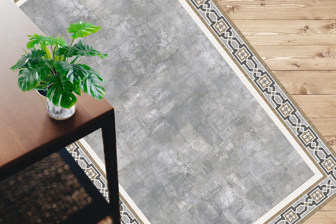 Concrete Texture Vinyl Mat, Linoelum Rug, Kitchen Floor, Vinyl Floor ...