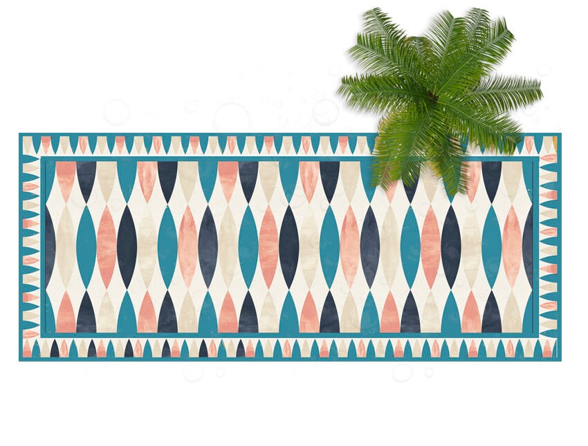 Scandinavian Pattern .runner Vinyl Floor . PVC Rug. Vinyl Mat. Kitchen ...