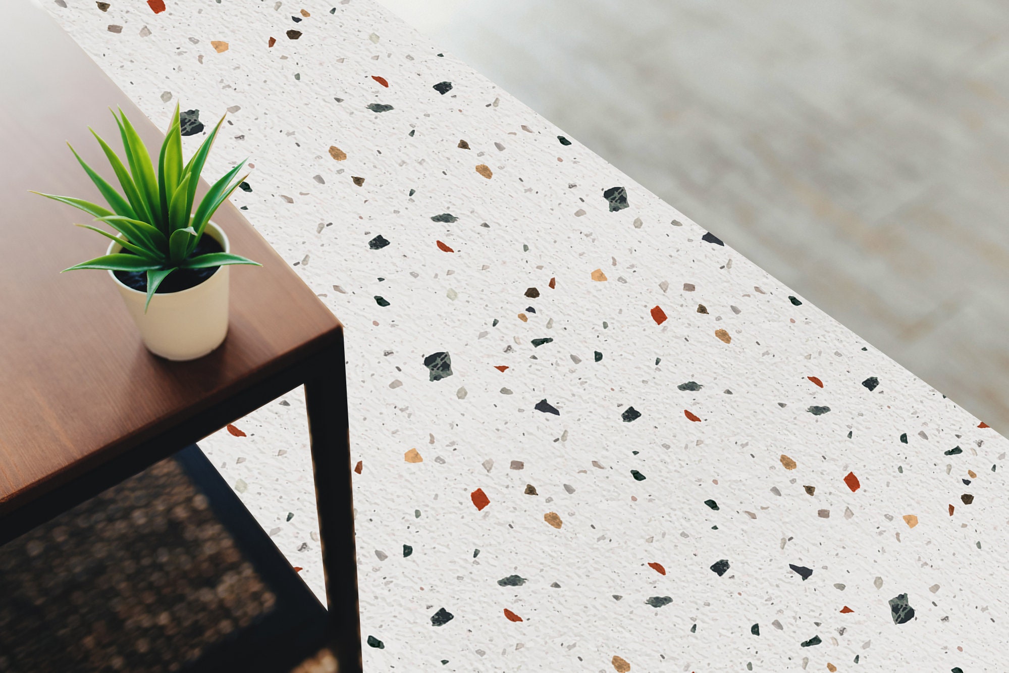 Terrazzo Vinyl Floor Mat: PVC Kitchen Rug, Art Decor - Etsy