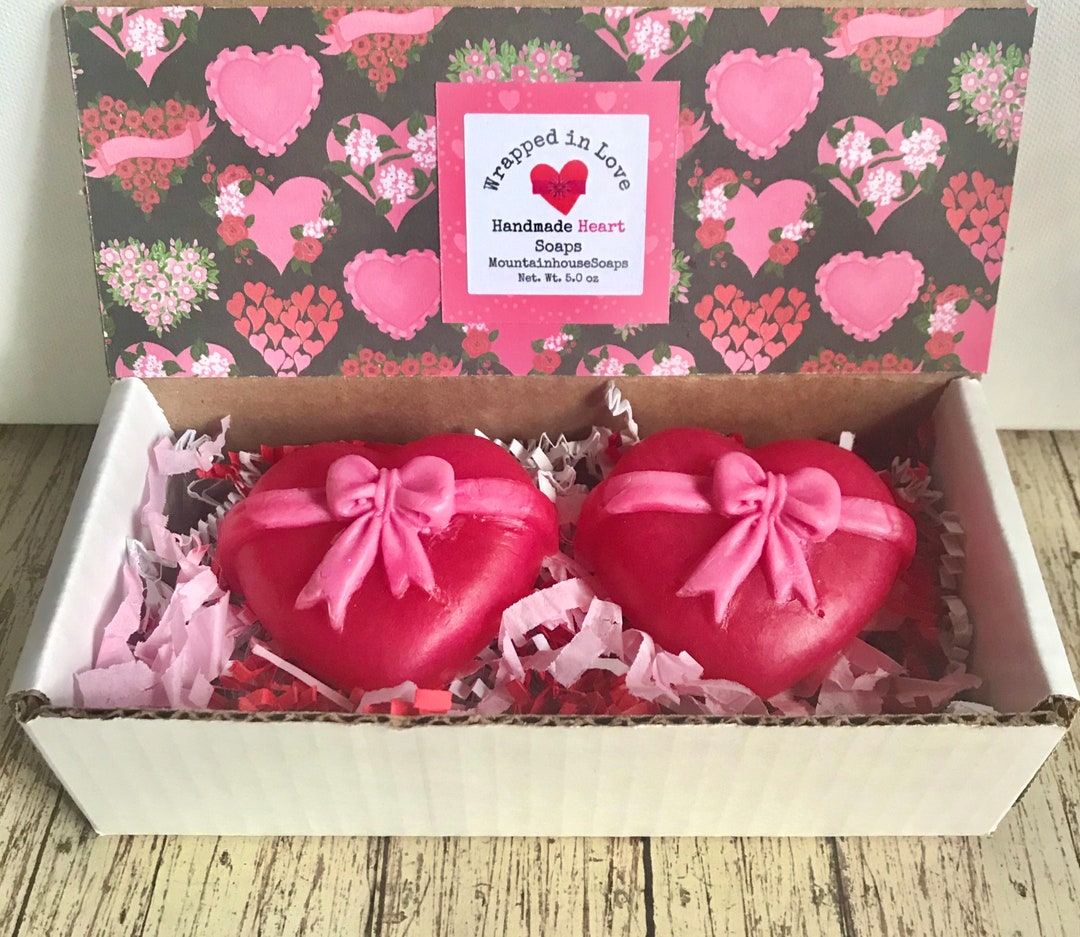 Valentine Soap, Valentine's Day Gift, Heart Soap, Red Hearts, Romantic ...