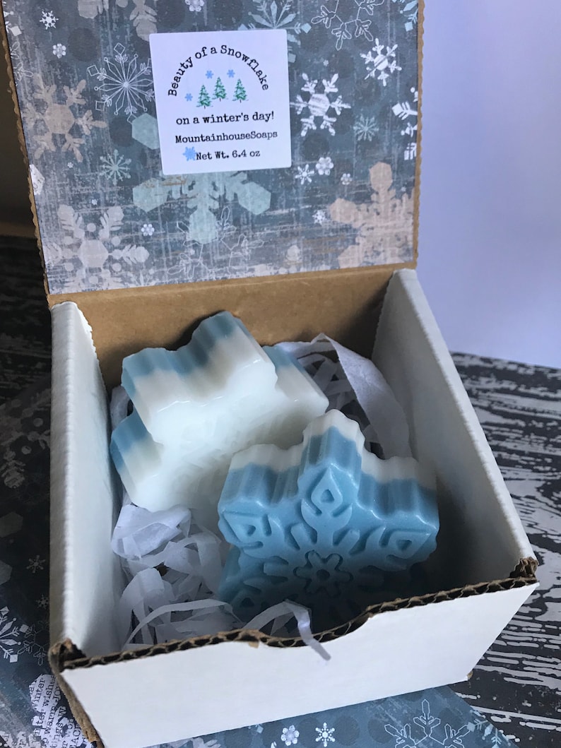 Snowflake Soap, Snowflake Soaps Gift Set, Christmas Soap, Christmas ...