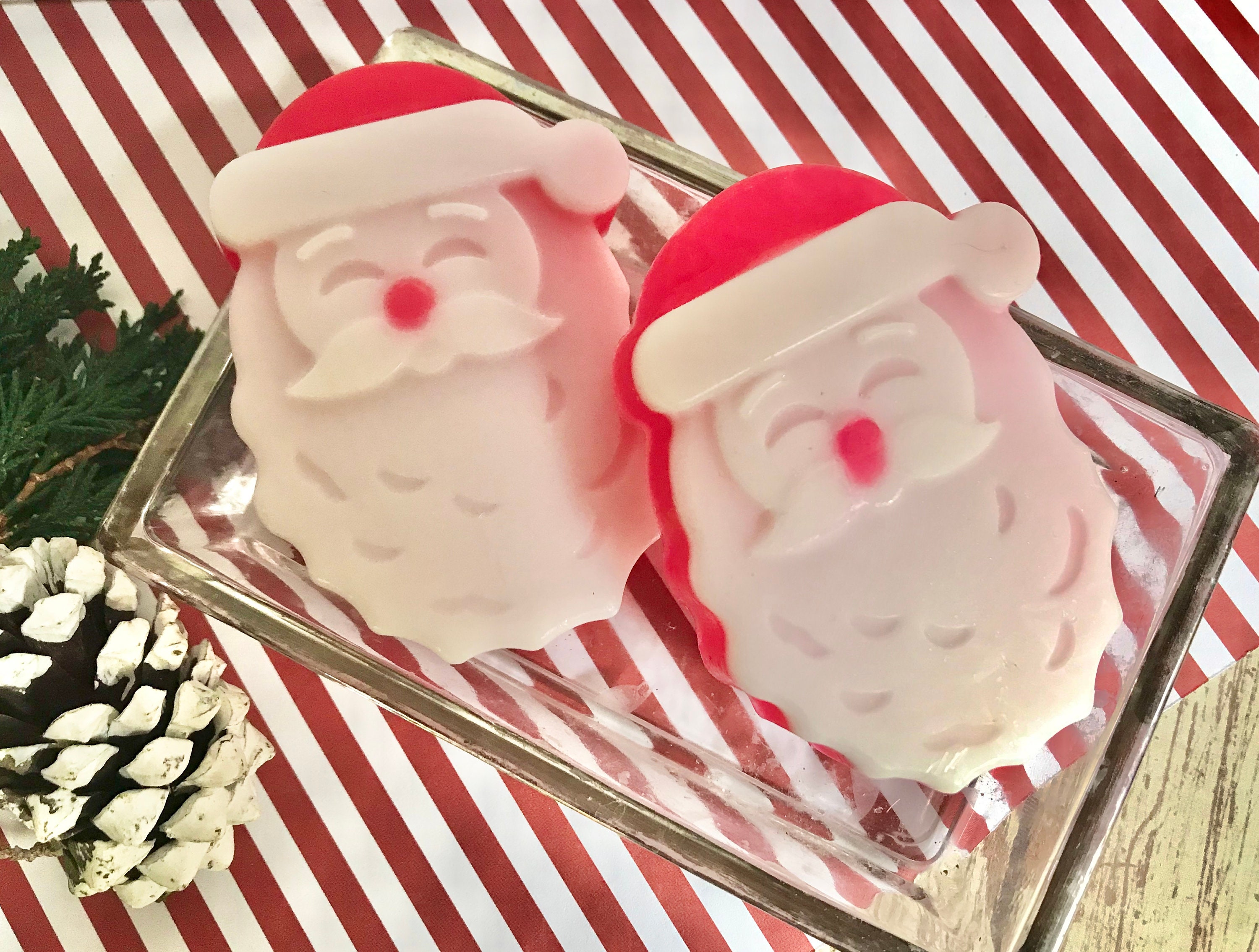 Santa Soap Christmas Soap 2 Santa Soap Gift Christmas Soap | Etsy