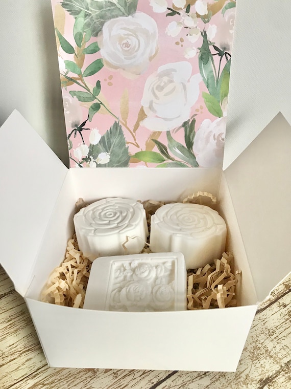 Flower Soap Rose Soap Gift Box White Roses Gift for Mom - Etsy