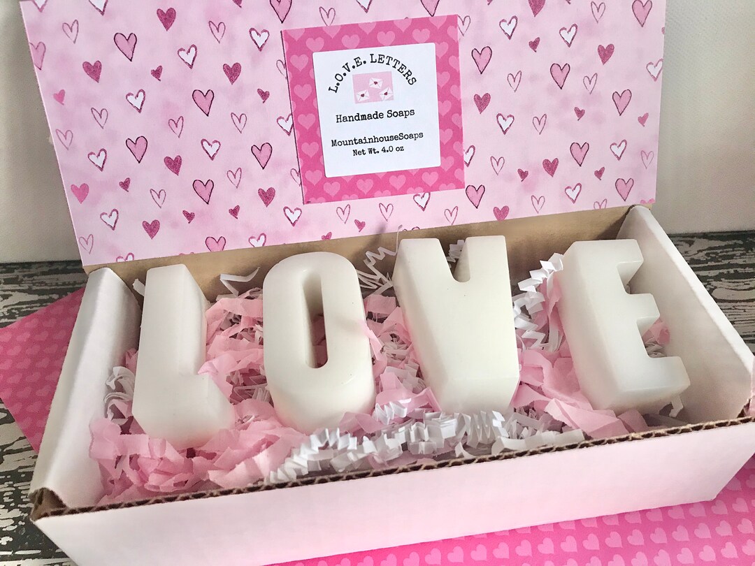 Valentine Soap, Valentine's Day Gift, Love Soap, Love Letter Soap, Word ...