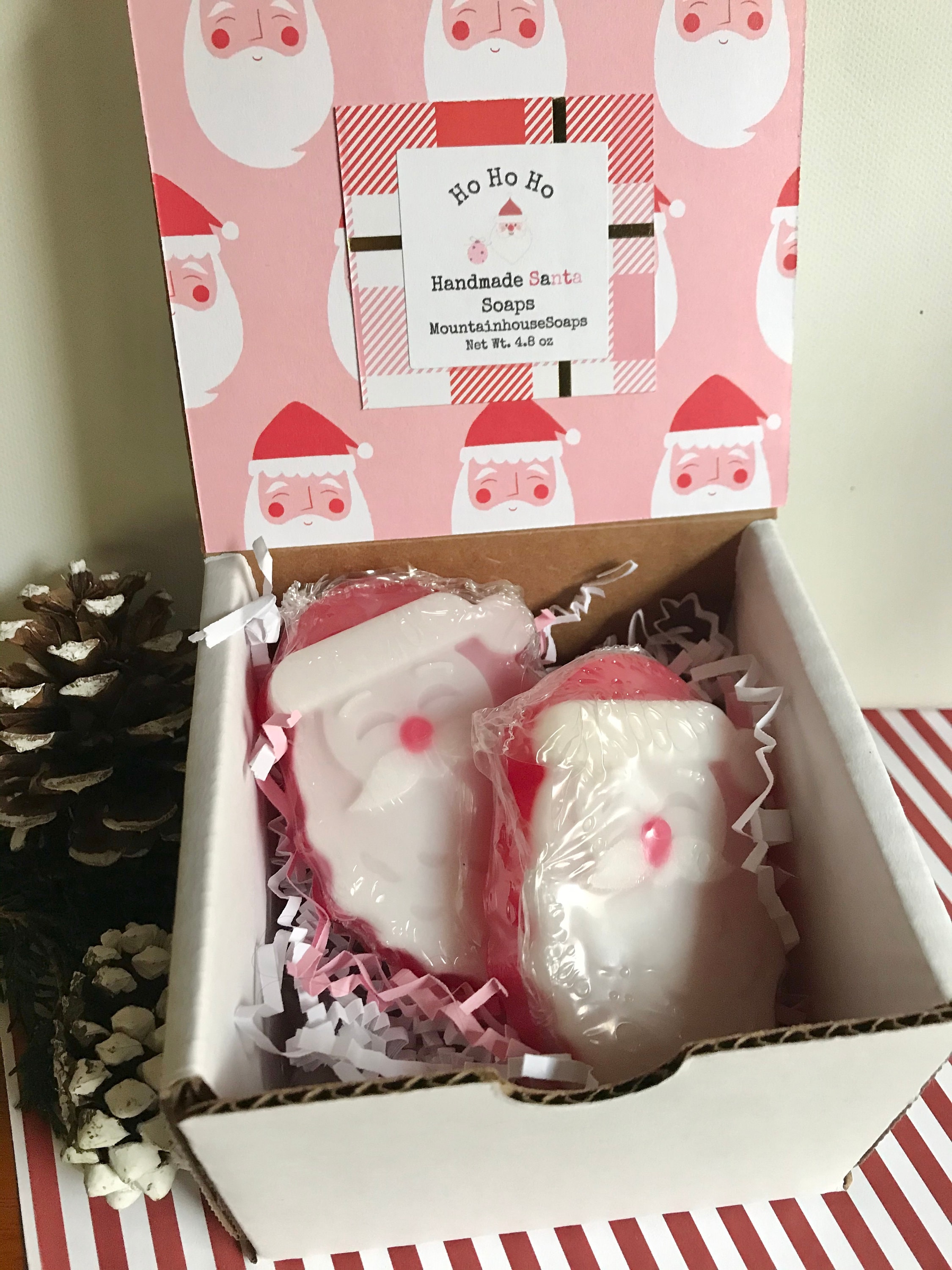 Santa Soap Christmas Soap 2 Santa Soap Gift Christmas Soap | Etsy