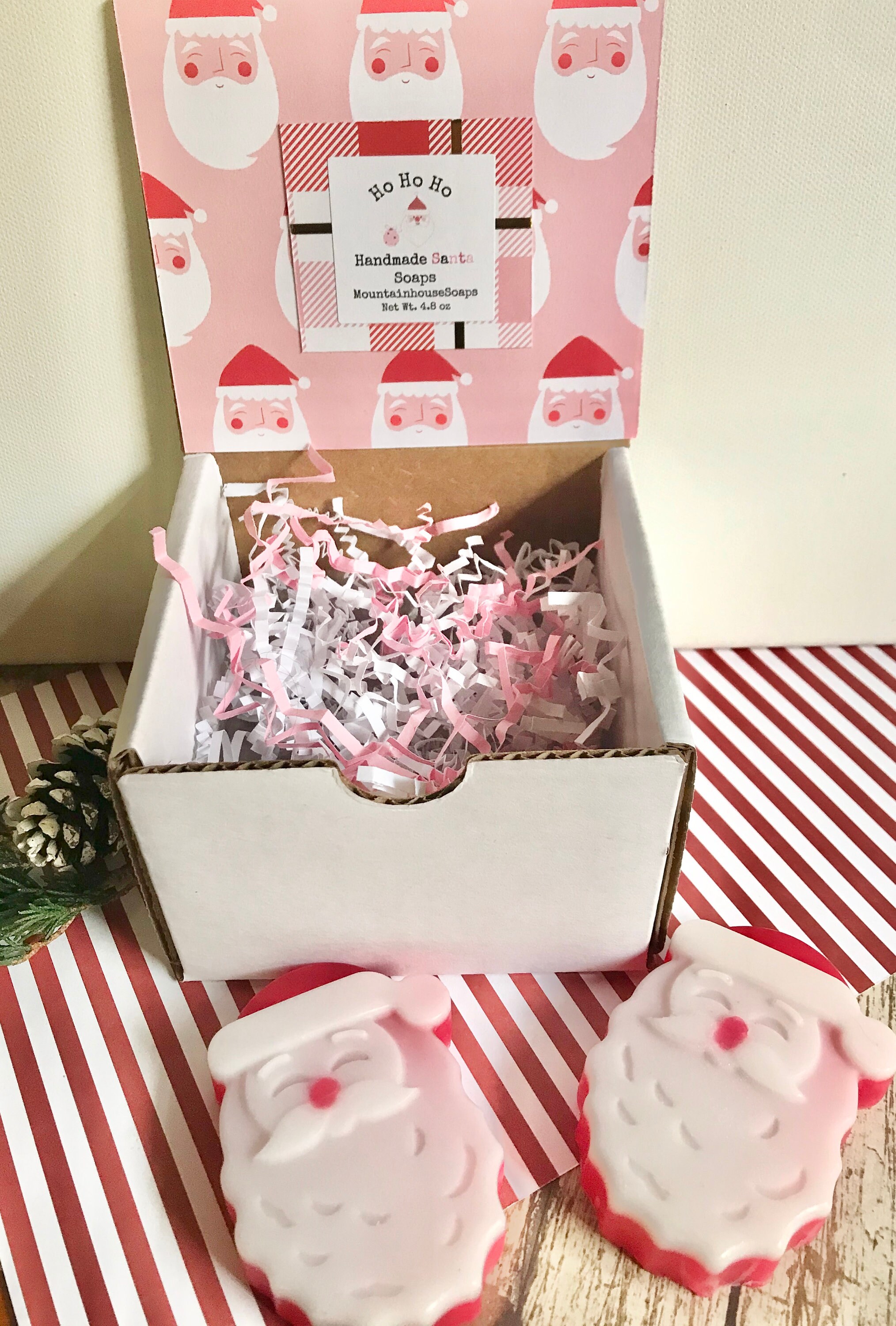 Santa Soap Christmas Soap 2 Santa Soap Gift Christmas Soap | Etsy