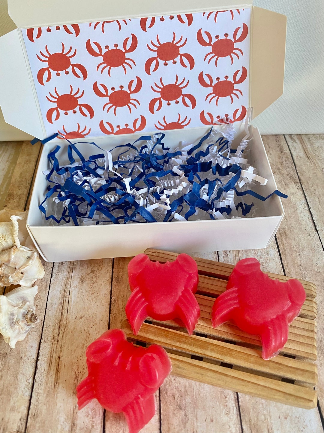 Crab Soap Set, Beach Soap, Summer, Beach Party Favor, Nautical Soaps ...