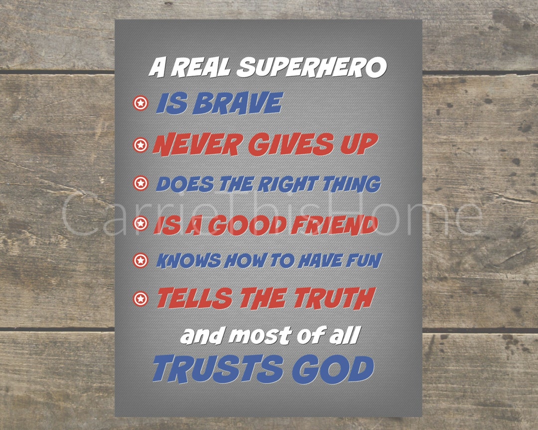 A Real Superhero Printable Art for Boys Room | Instant Download ...