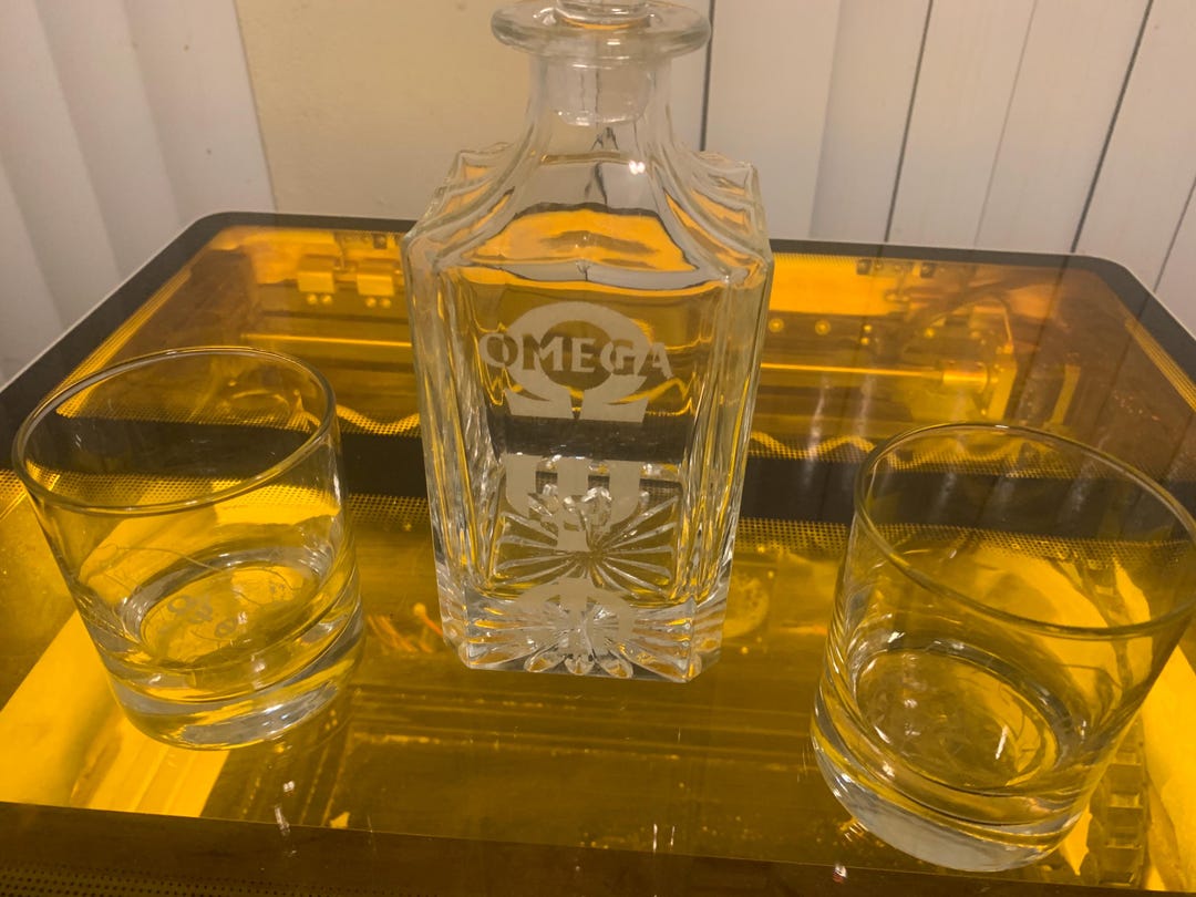 Omega Whisky Decantor and 2 Whisky Glasses - Etsy