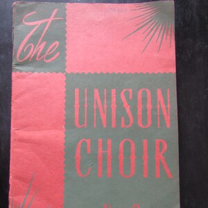 Unison Choir Sheet Music Book - Etsy