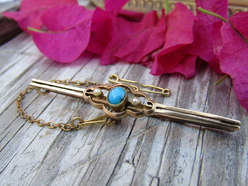 Antique Gold Bar Pin - Etsy