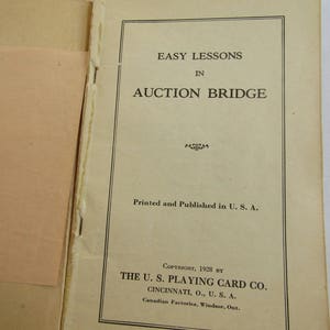 Auction Bridge Easy Lessons In - Etsy
