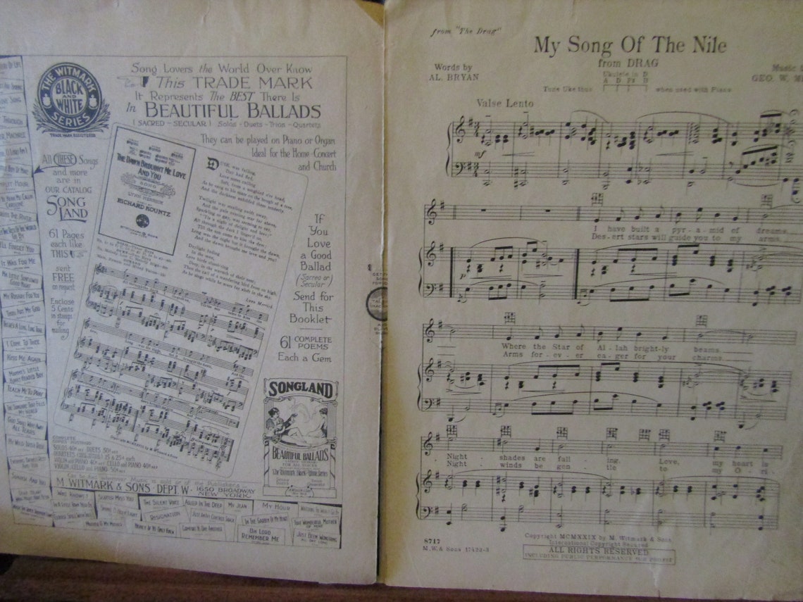 My Song of the Nile Sheet Music - Etsy