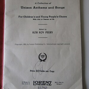 Unison Choir Sheet Music Book - Etsy