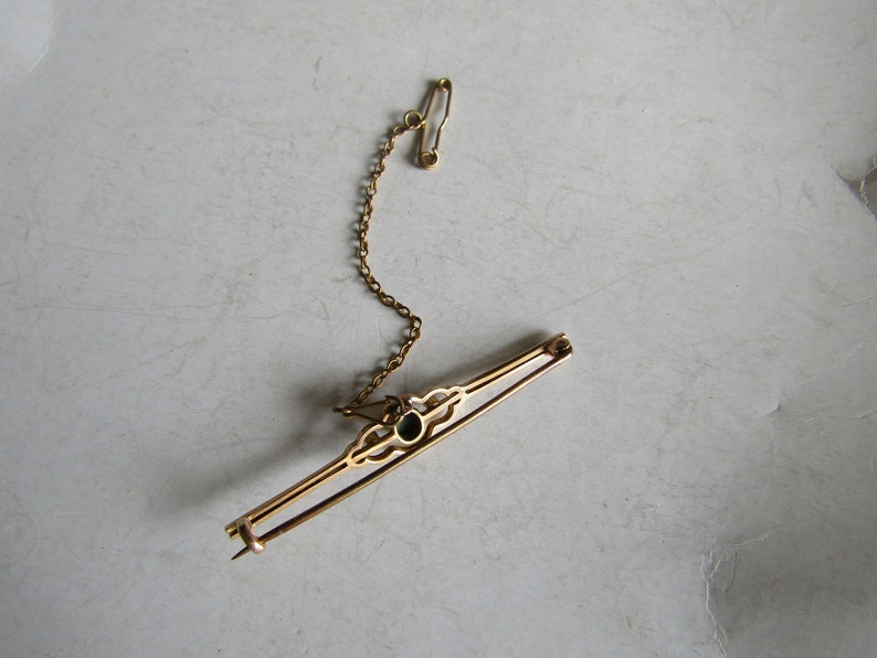 Antique Gold Bar Pin - Etsy