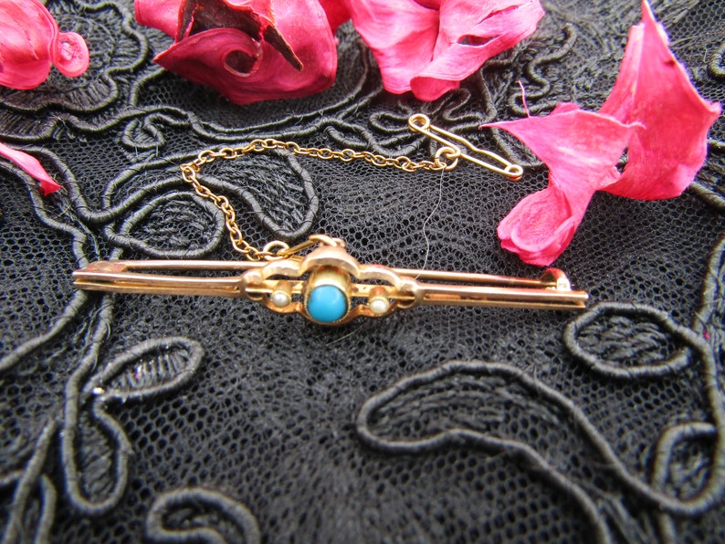 Antique Gold Bar Pin - Etsy