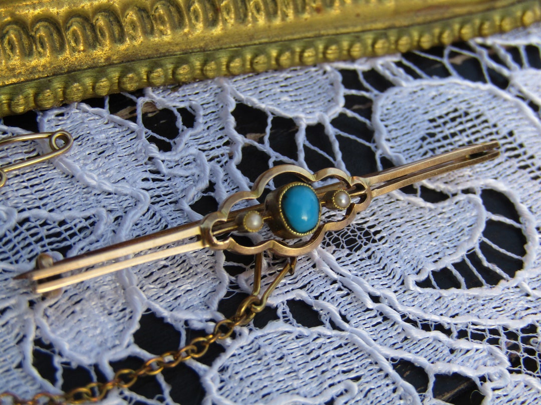 Antique Gold Bar Pin - Etsy