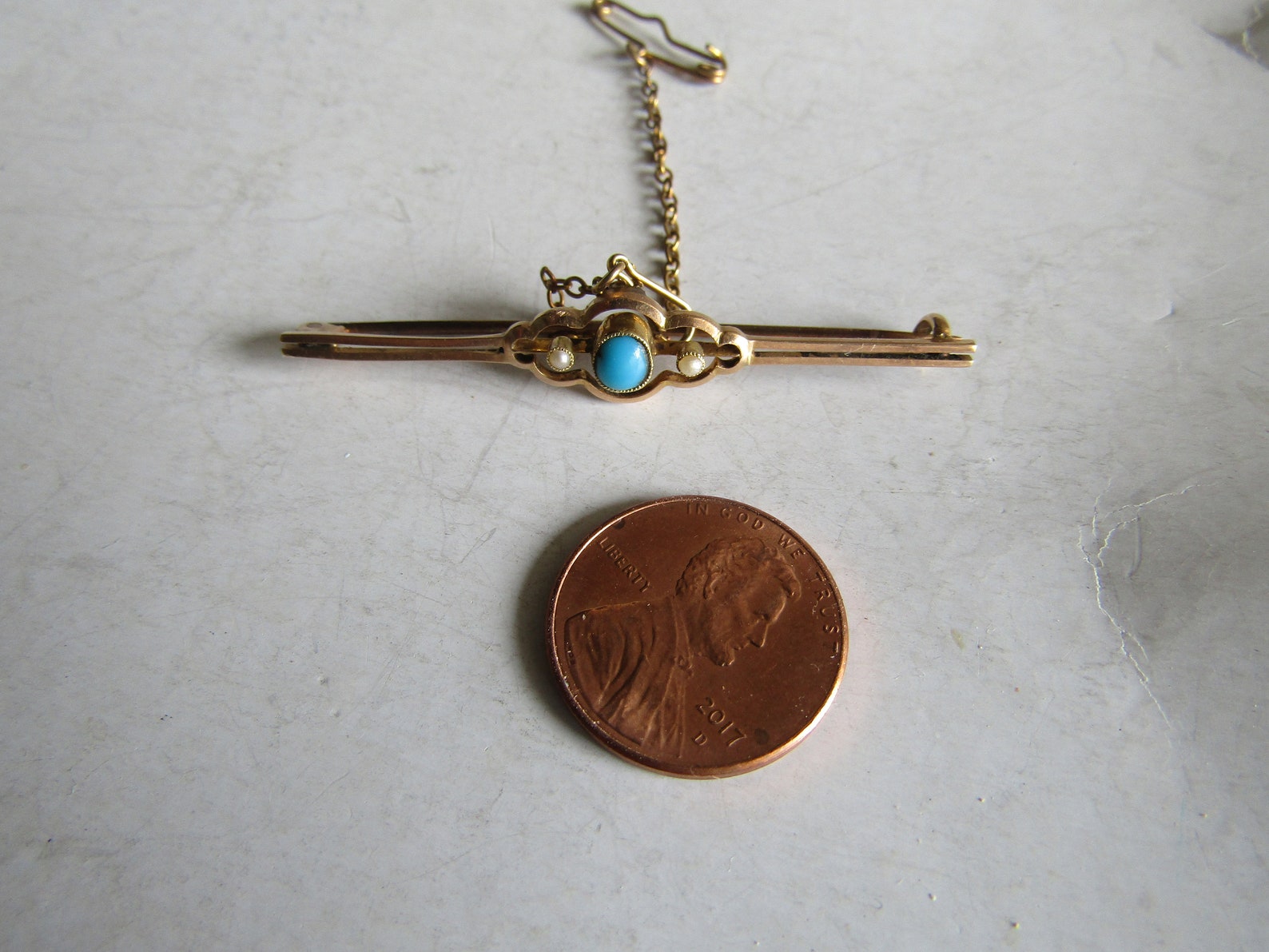 Antique Gold Bar Pin - Etsy