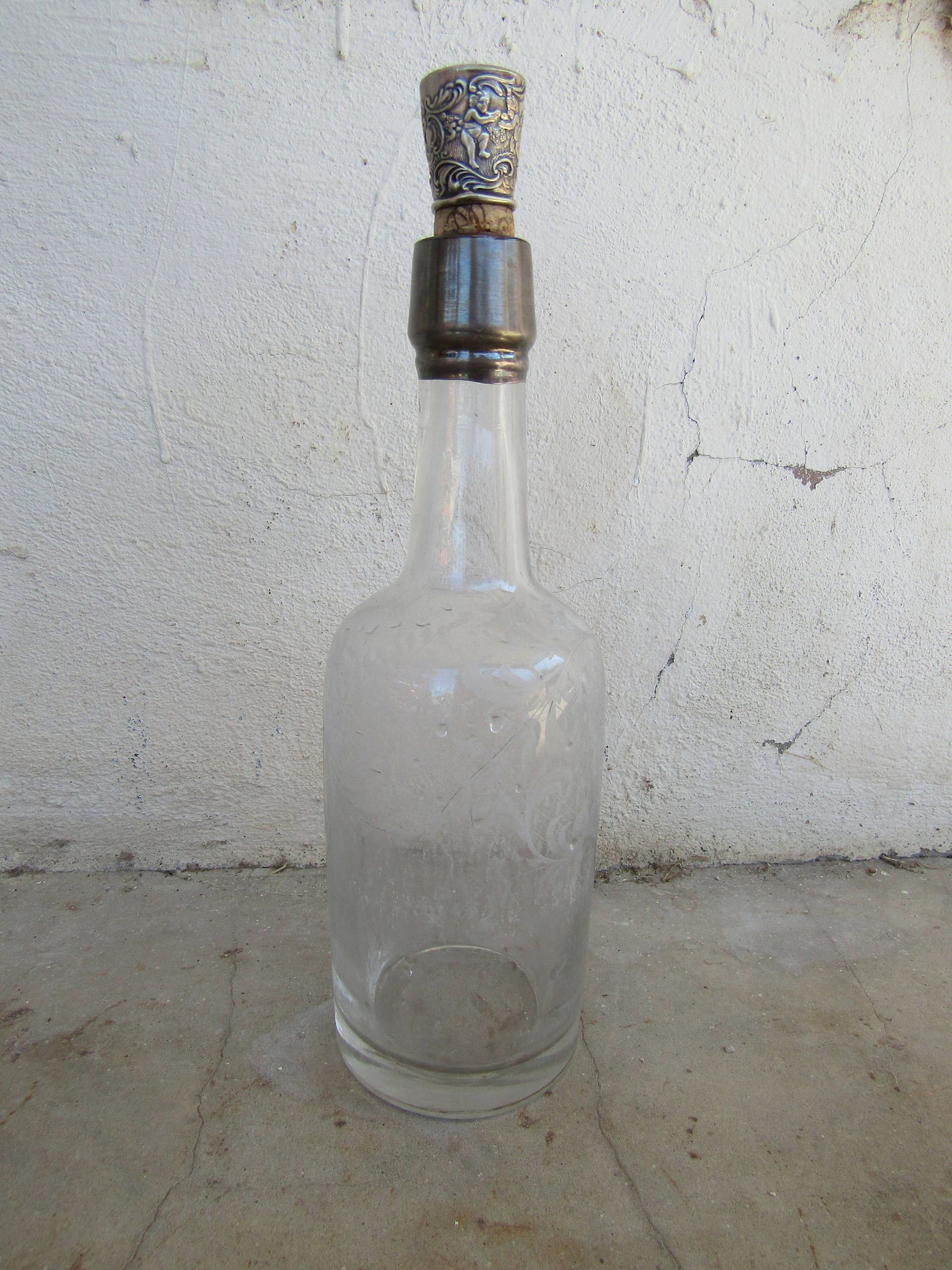 Silver & Glass Bottle - Etsy