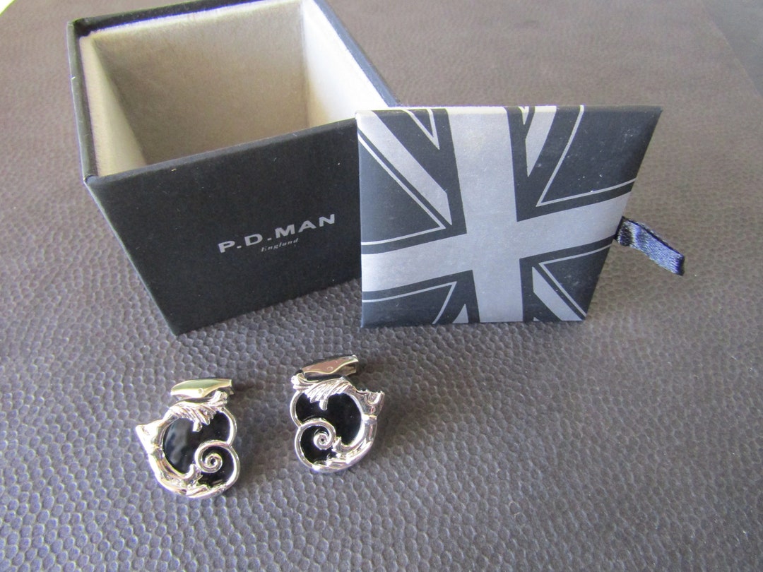 Sterling PD Man Cufflinks, British Sterling Silver Cuff Links, P D Man ...