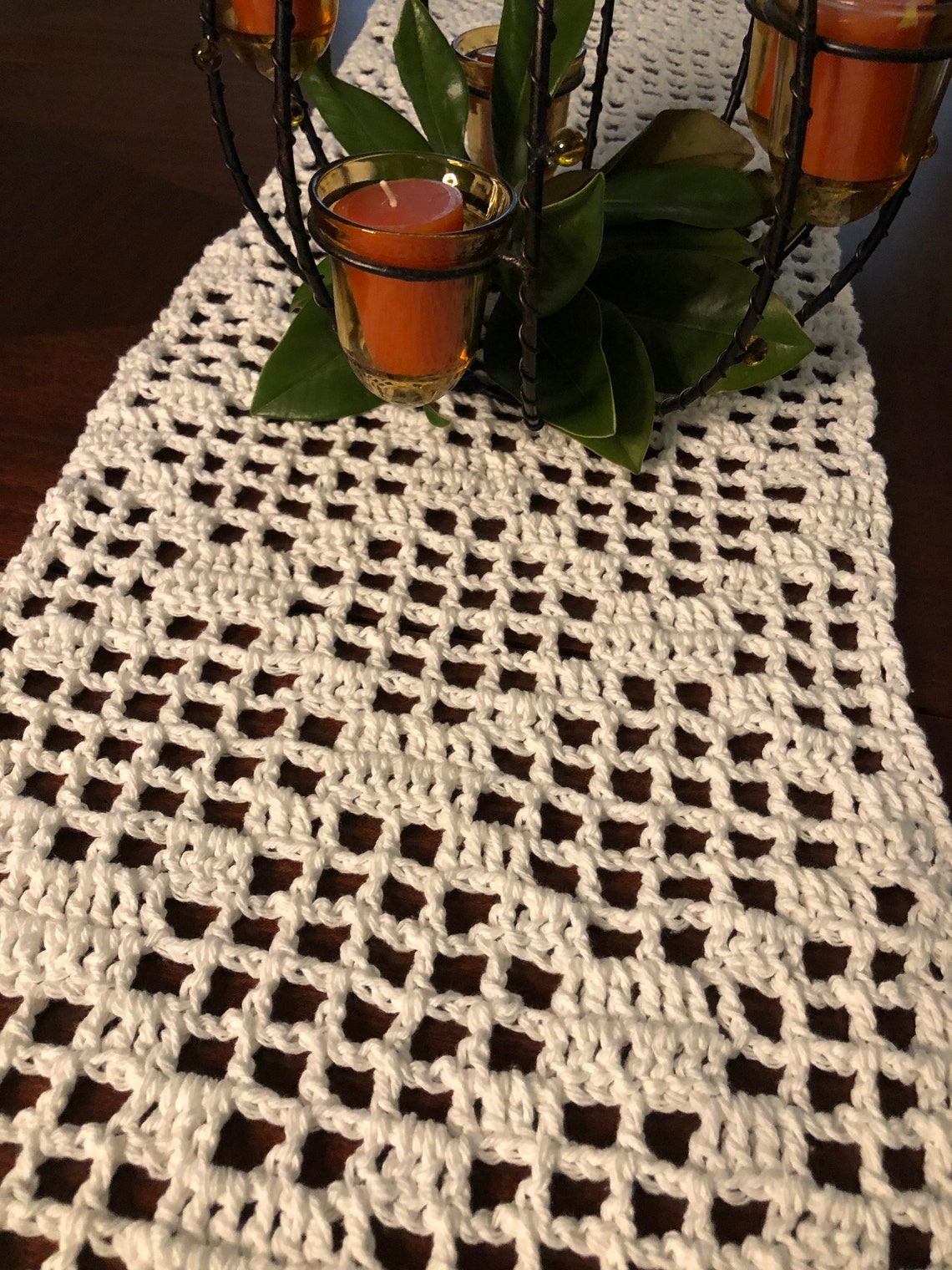Pattern Only//modern Crochet Table Runner Pattern,farmhouse Chic Table ...
