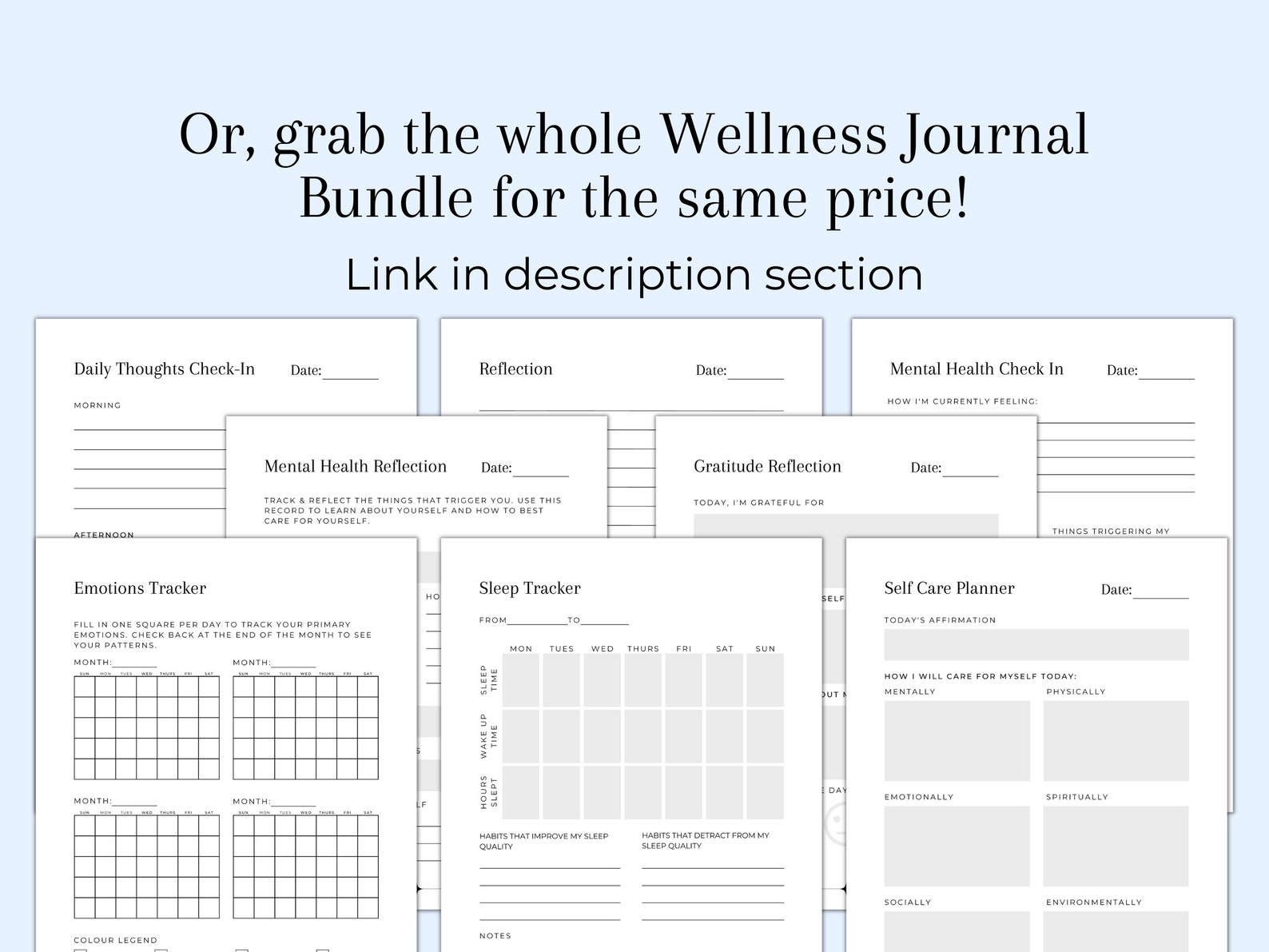 Sleep Tracker Printable | Daily Weekly Wellness Tracker | Wellness ...